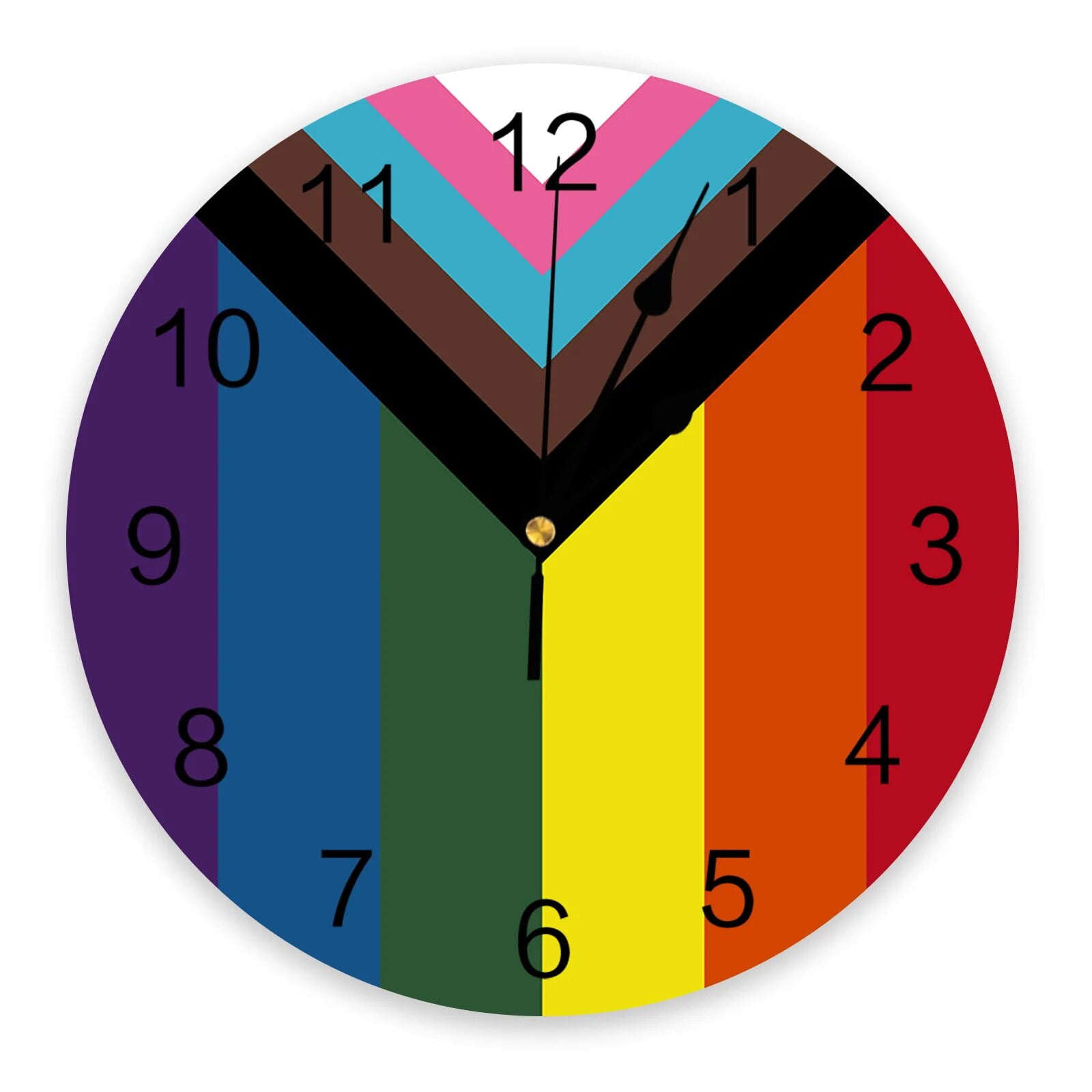 Rainbow Stripes Clocks Wall Home Decor Modern Kitchen Room Bedroom ...