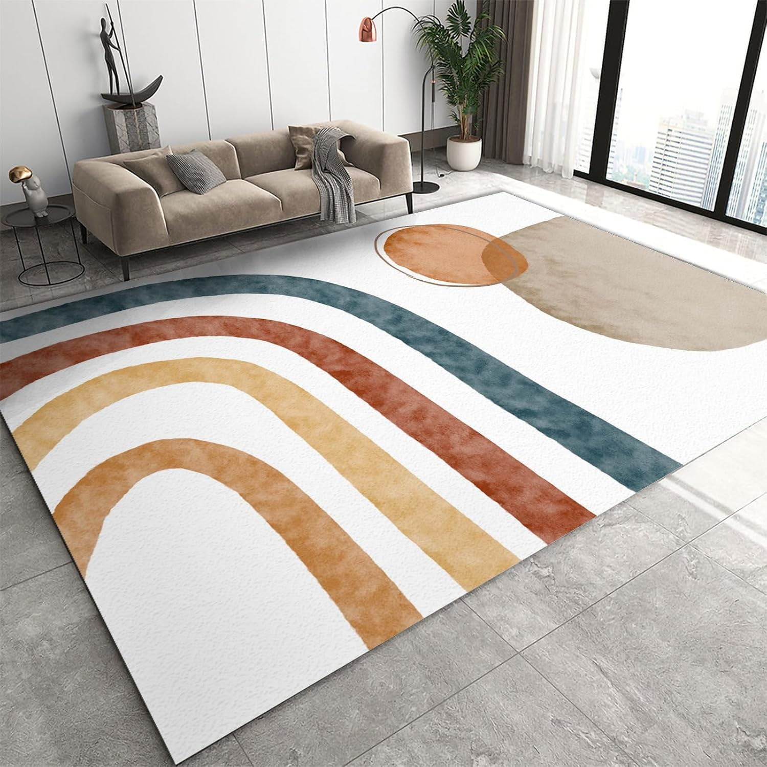 Rainbow Stripes Ink Graffiti Area Rugs Nordic Medieval Simple Bohemian ...