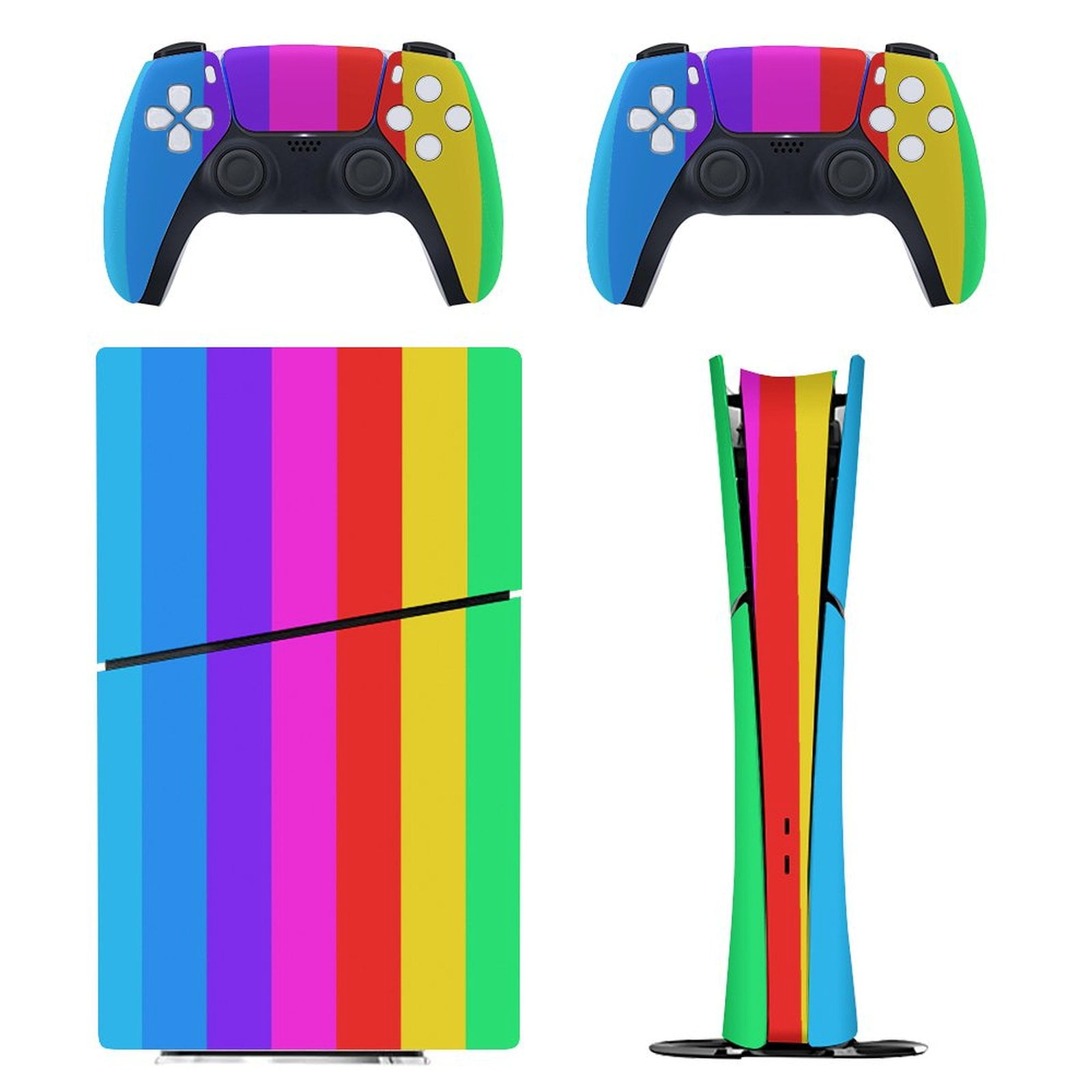 Rainbow Stripes PS5/PS5 Slim Digital Disc Skin Sticker For Console And ...