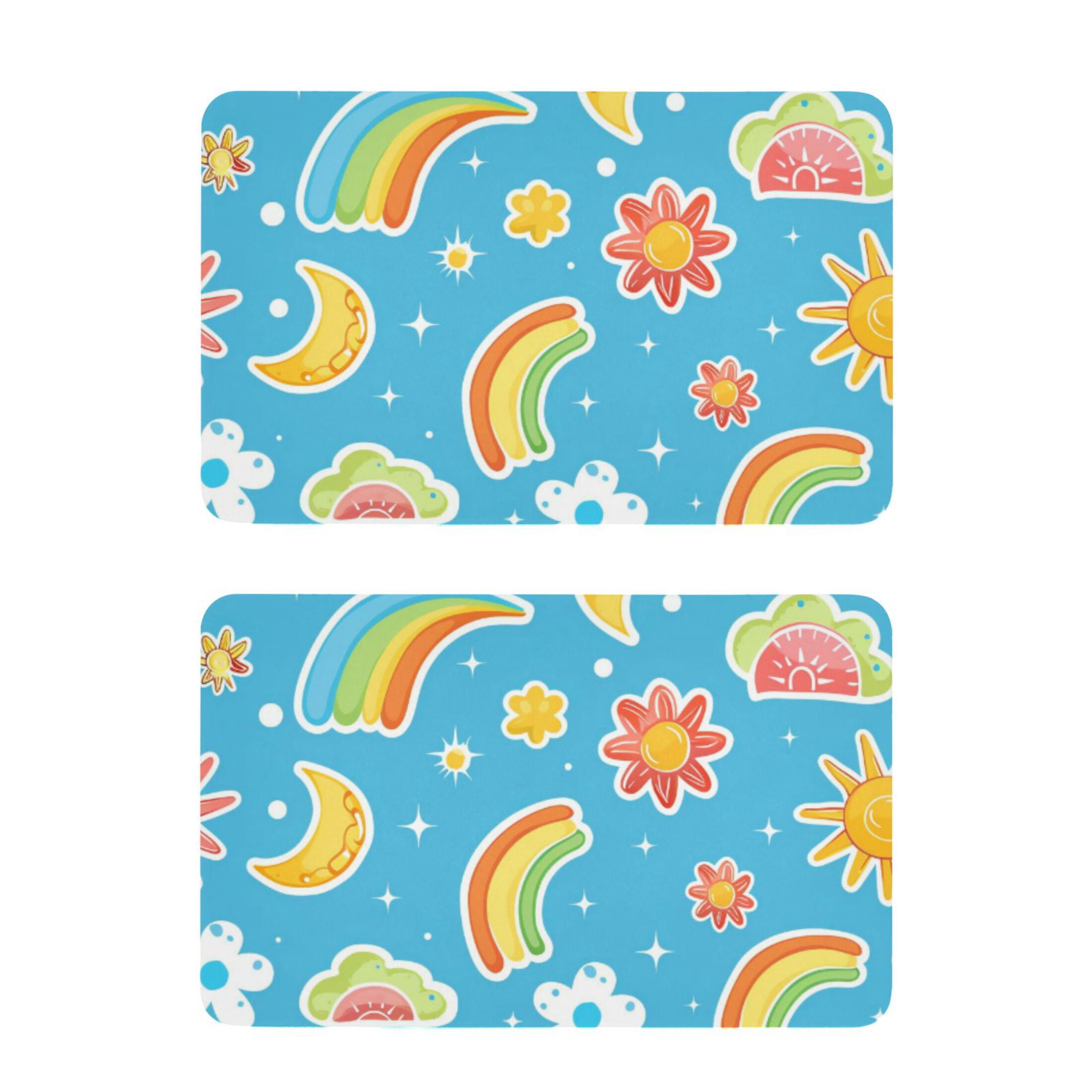 Rainbow Sun Flower Moon Refrigerator Magnet Stickers Square Fridge ...