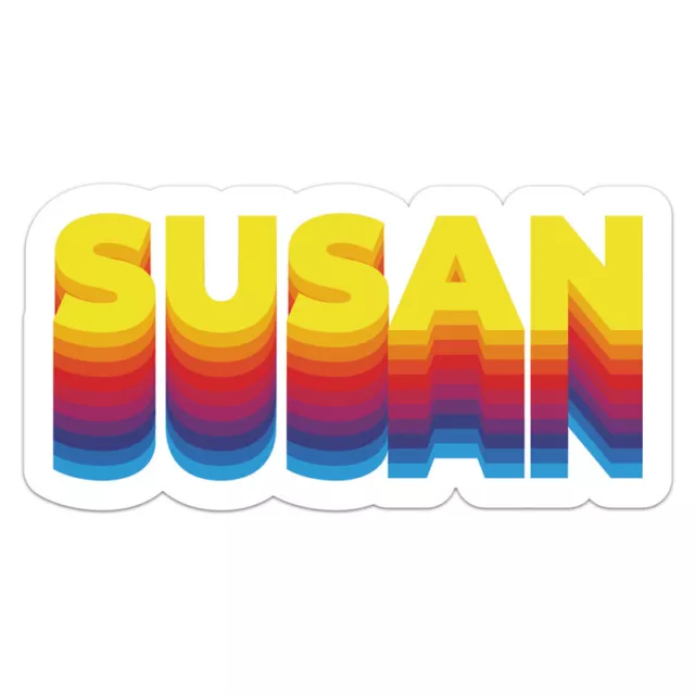 Rainbow Susan Name Sticker Phone Decal Water Bottle Stickers Car Decals ...