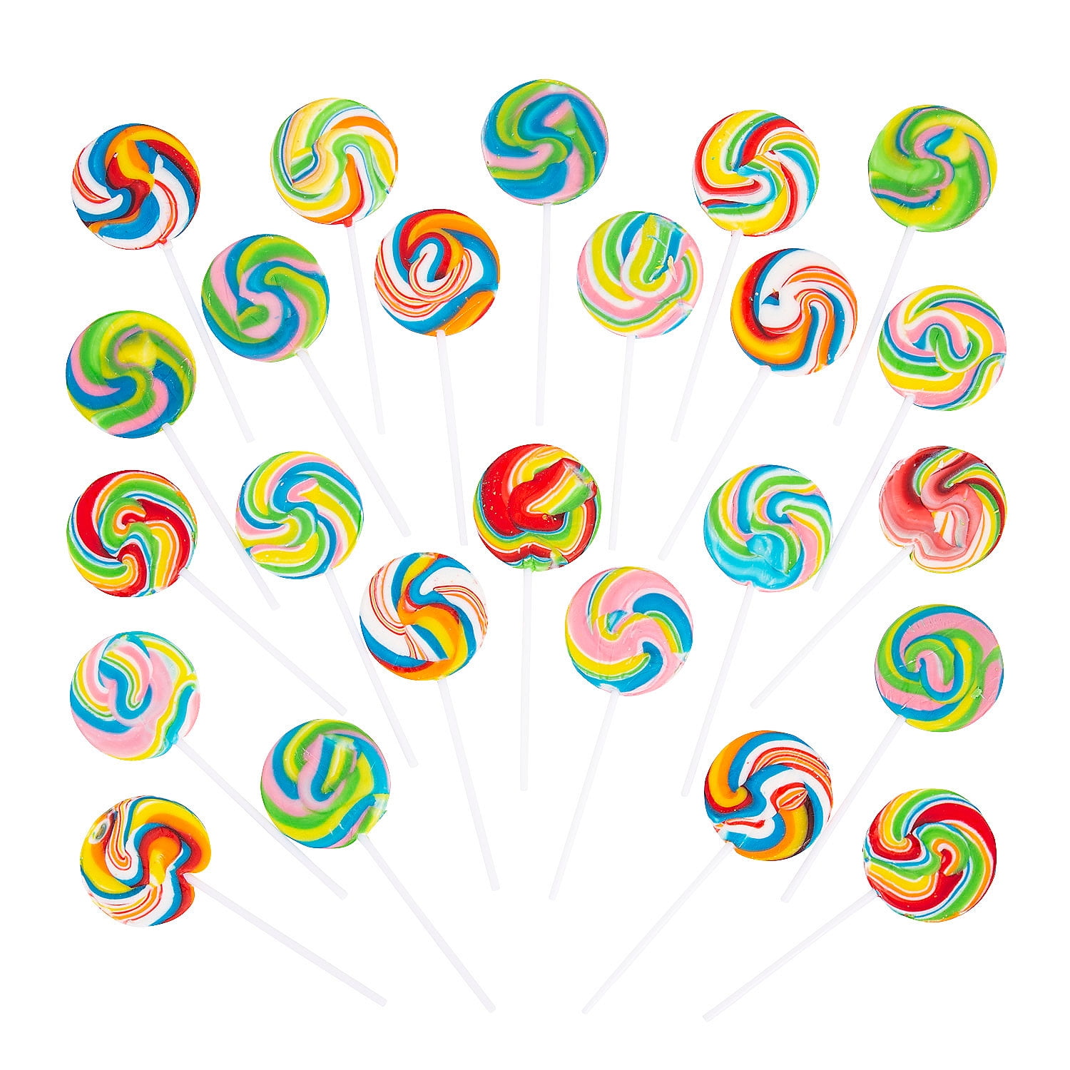 Fun Express Rainbow Swirl Lollipops, Cherry Grape Orange Banana Flavors ...