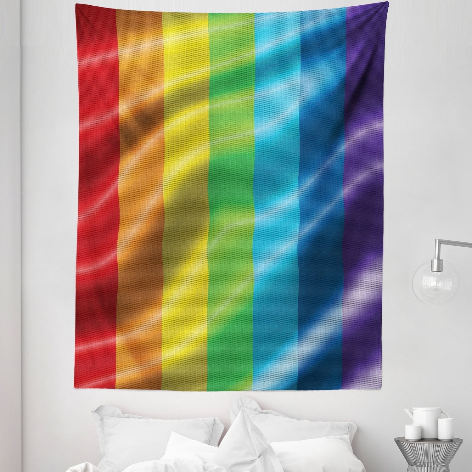 Rainbow Tapestry, Pride Flag Inspired Design with Vivid Colors Love ...