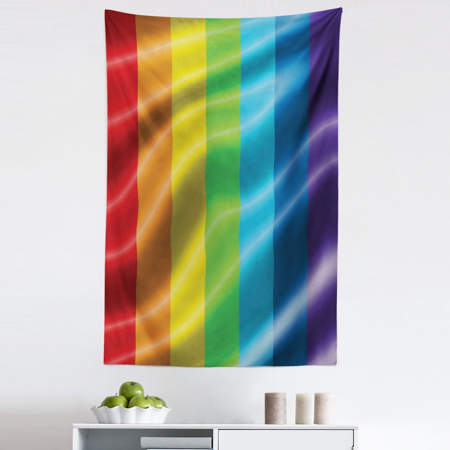 Rainbow Tapestry, Pride Flag Inspired Design with Vivid Colors Love ...