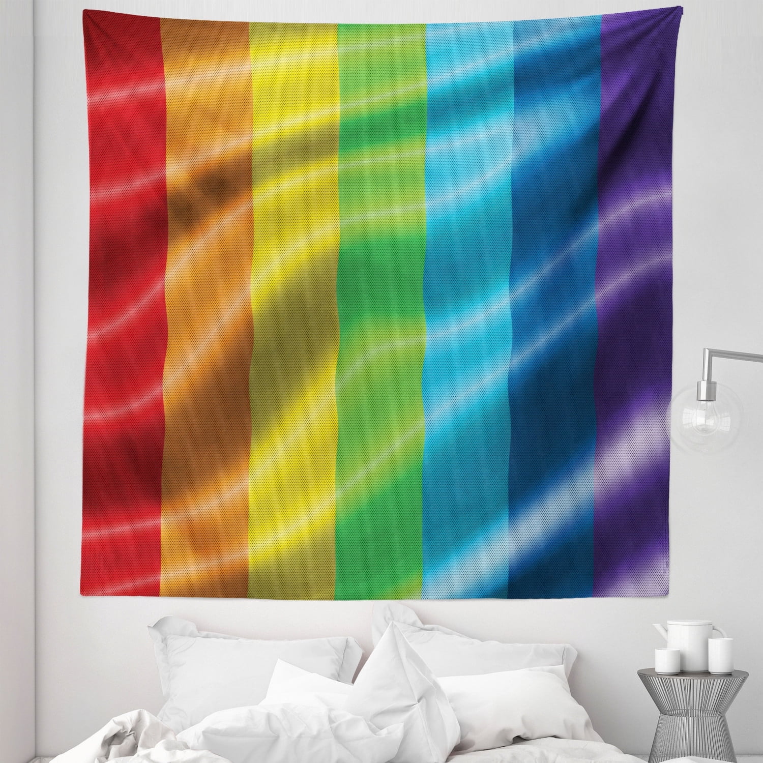 Rainbow Tapestry, Pride Flag Inspired Design with Vivid Colors Love ...
