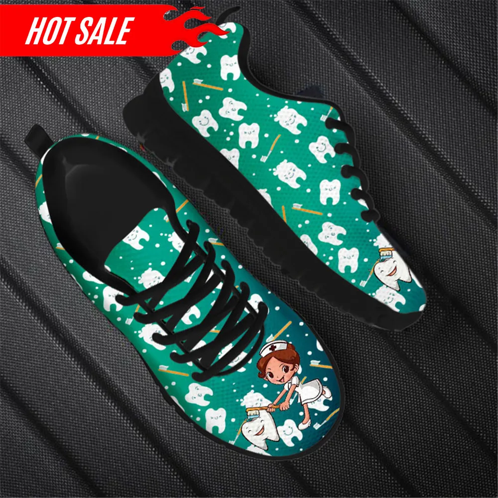 Rainbow Teeth/Tooth/Dentist Pattern Women's Nurse Shoes Casual Air Mesh ...