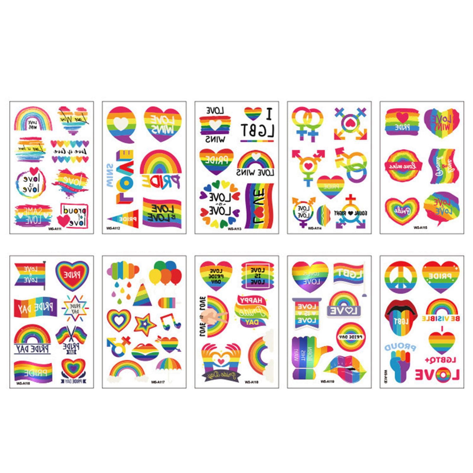 Rainbow Temporary Stickers For LGBT Pride Festival Party Accessories ...