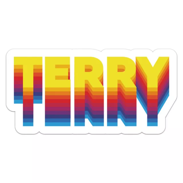 Rainbow Terry Name Sticker Phone Decal Water Bottle Stickers Car Decals ...