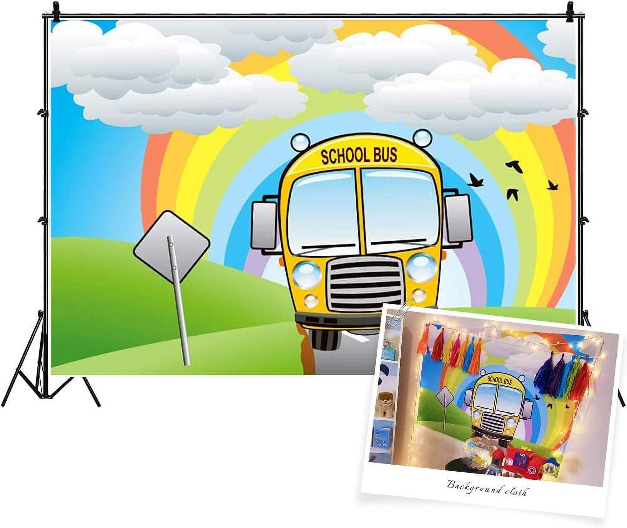 Rainbow Theme Vibrant Back to School Backdrop Class of 2025 Backdrop ...