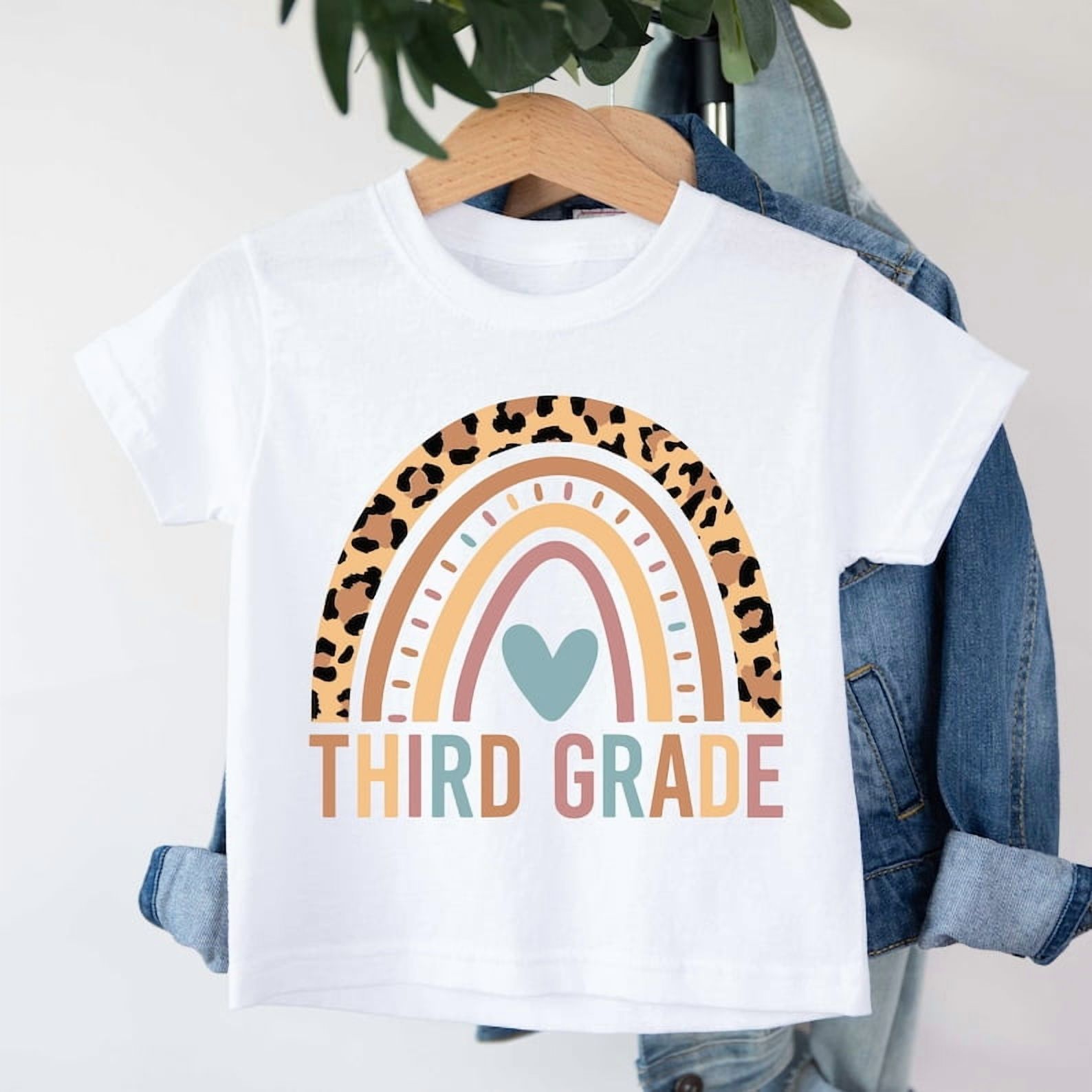 Rainbow Third Grade Shirt, 3st Grade Leopard Shirt, Welcome to School ...