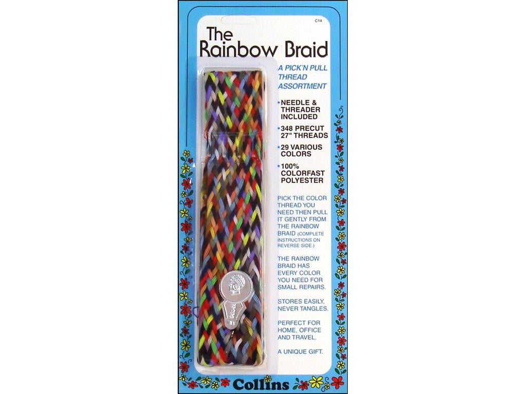 Rainbow Thread Braid W/Needle Threader- , Pk 6, Dritz - Walmart.com