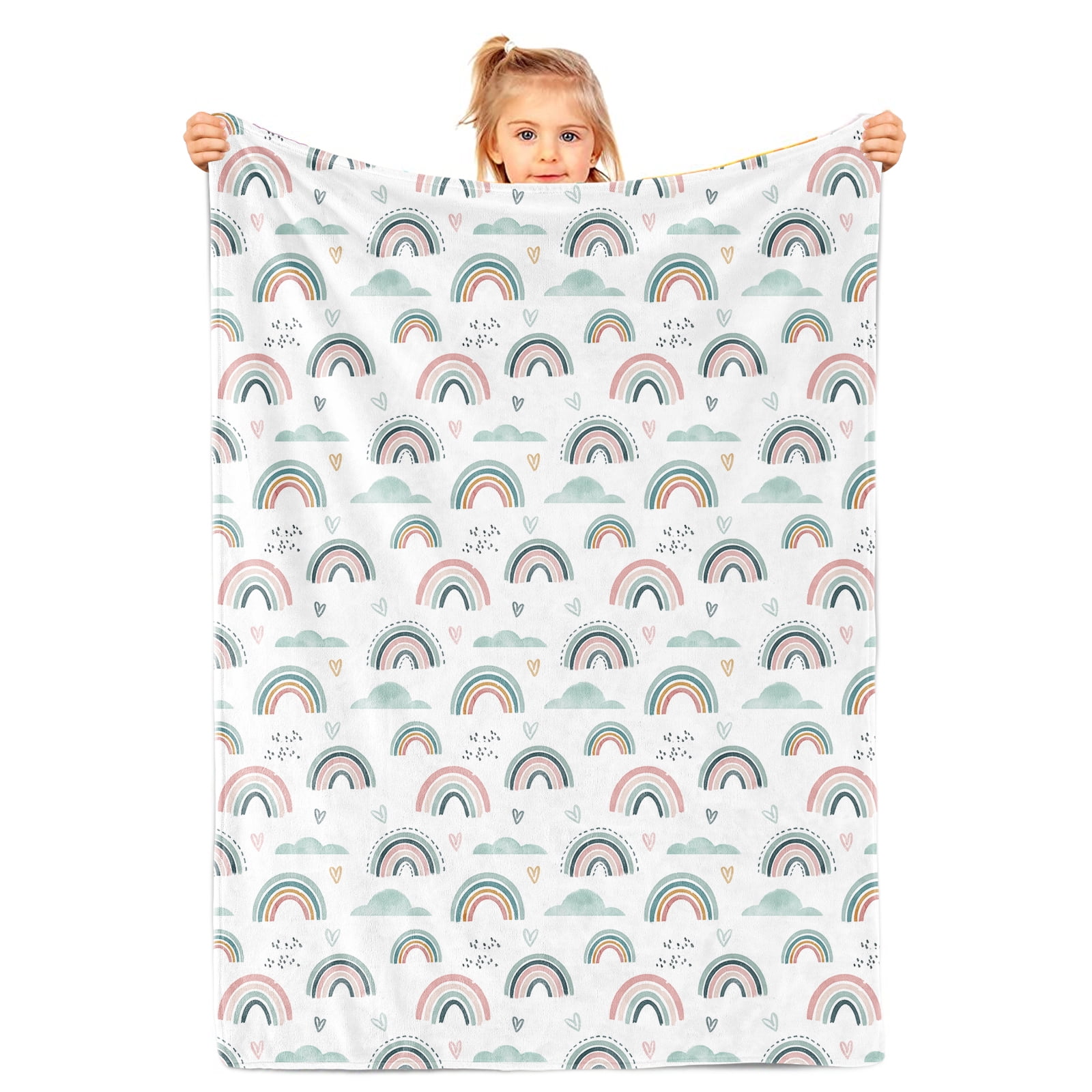 Rainbow Throw Blanket for Girls, Rainbow Blanket Throw Baby Girl Crib ...