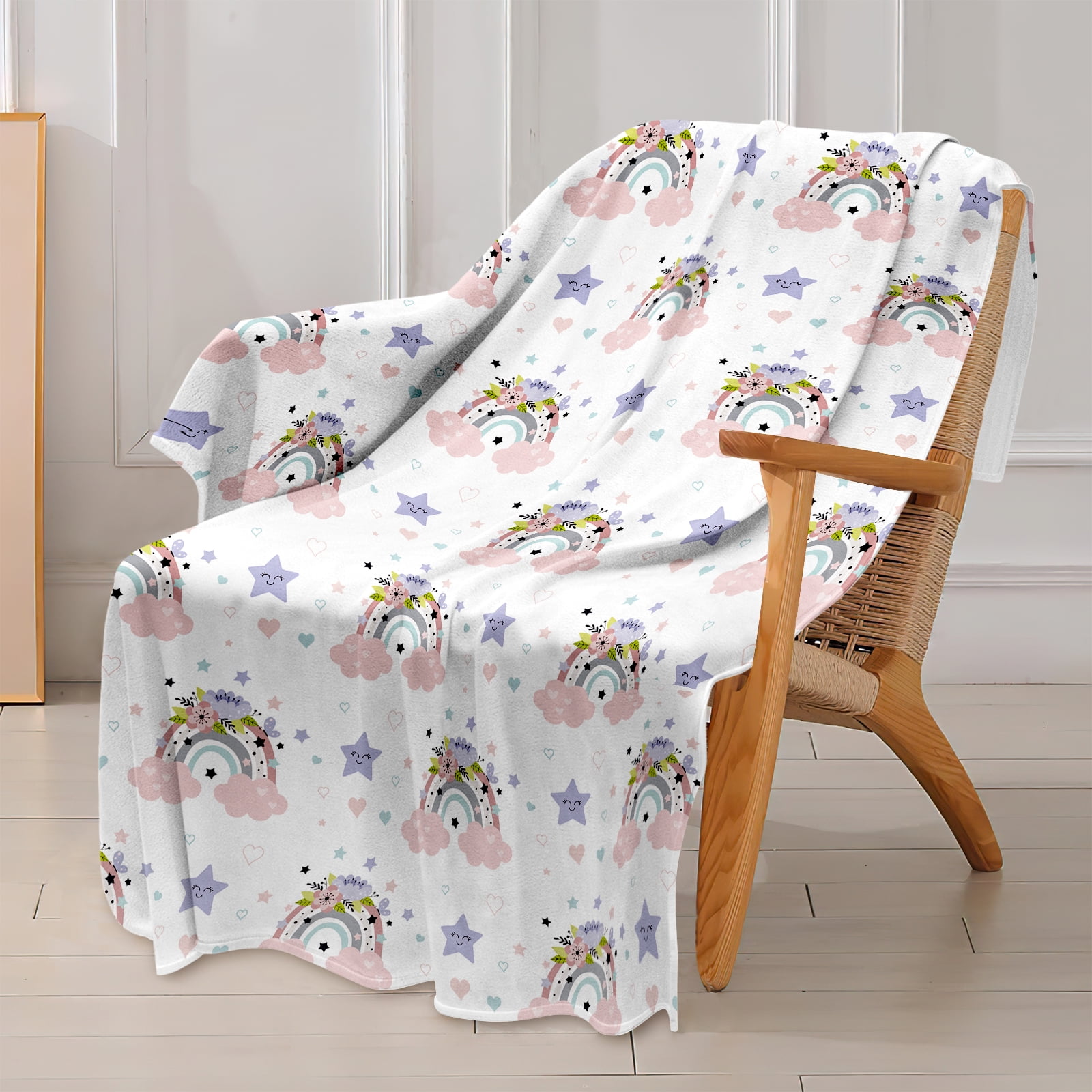 Rainbow Throw Blanket for Girls, Rainbow Blanket Throw Baby Girl Crib ...