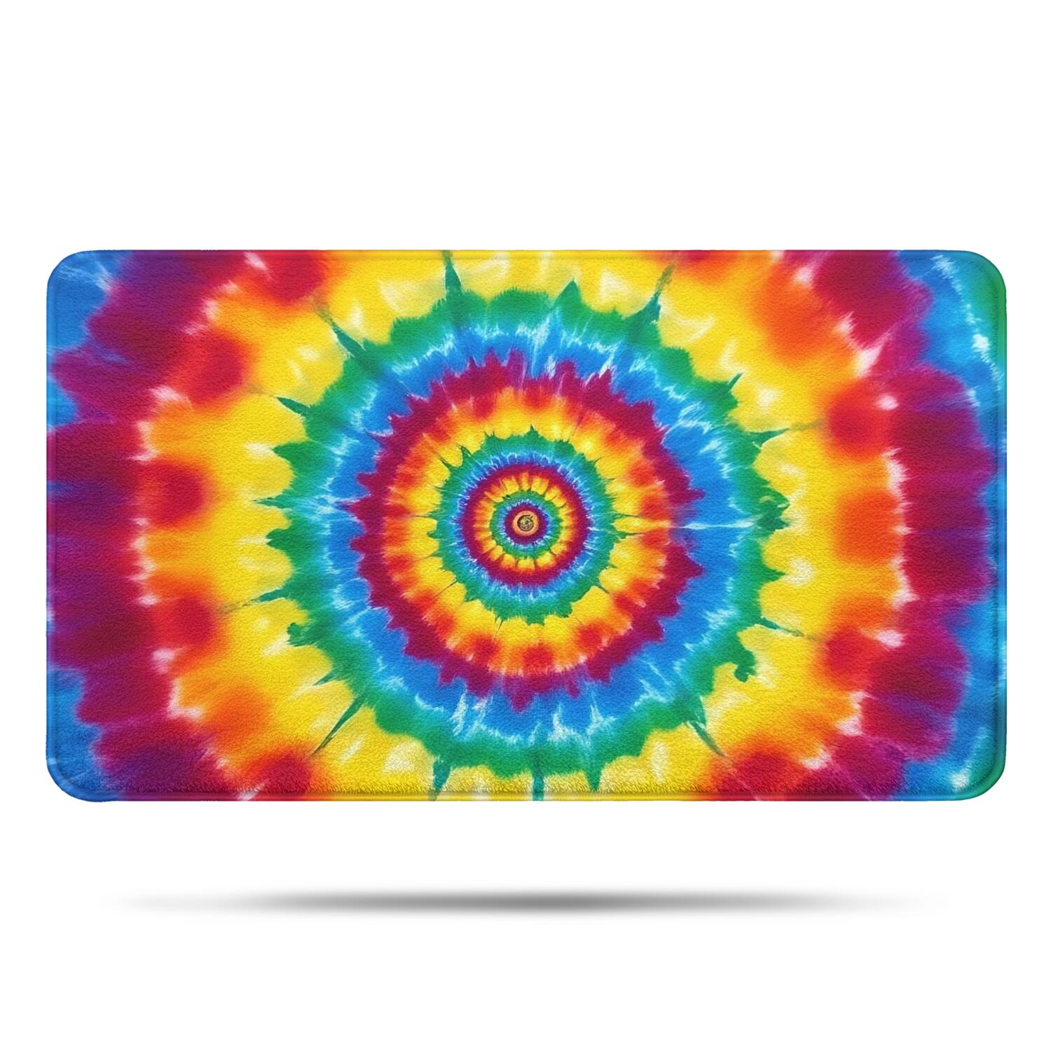Rainbow Tie Dye Concentric Circles Bathroom Rugs Mat,Non Slip ...