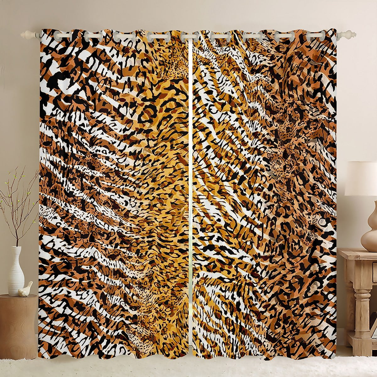 Rainbow Tie Dye Curtains & Drapes Women Zebra Print Blackout Curtains ...