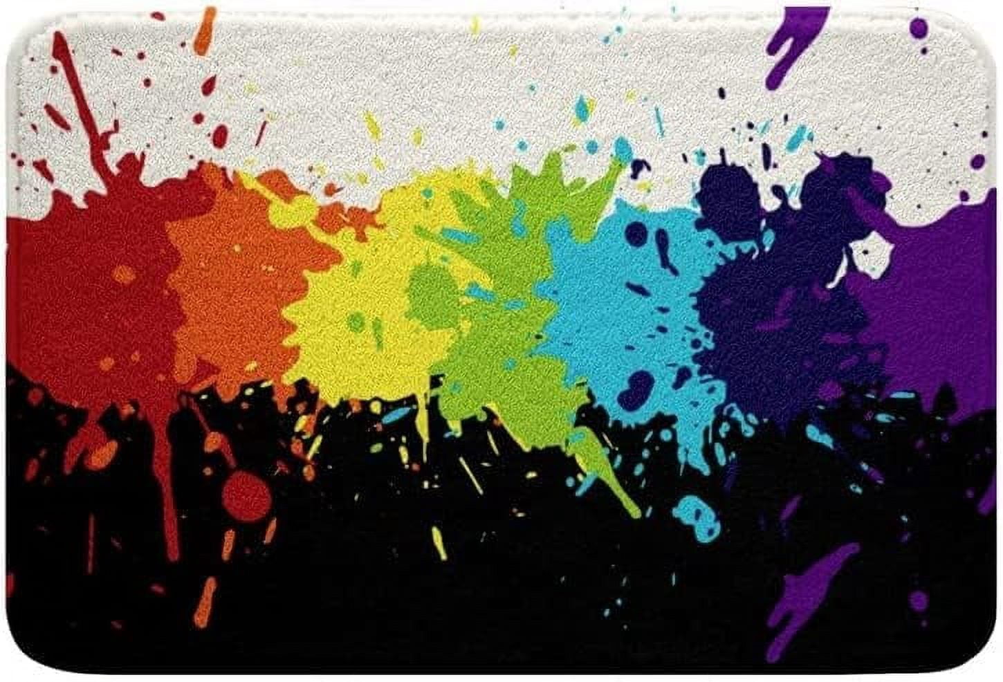 Rainbow Tie Dye Rugs,Colorful Splash Paint Fluffy Rugs for Bedroom ...