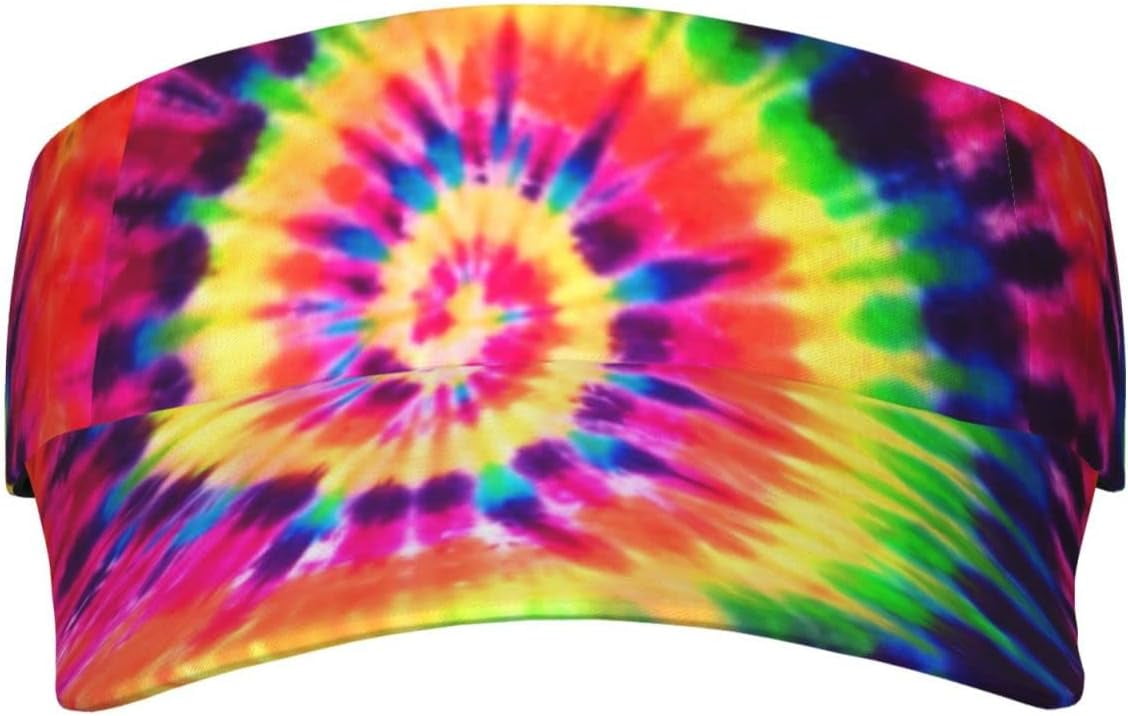 Rainbow Tie Dye Sport Sun Visor Hats Colorful Caps Empty Top Baseball ...