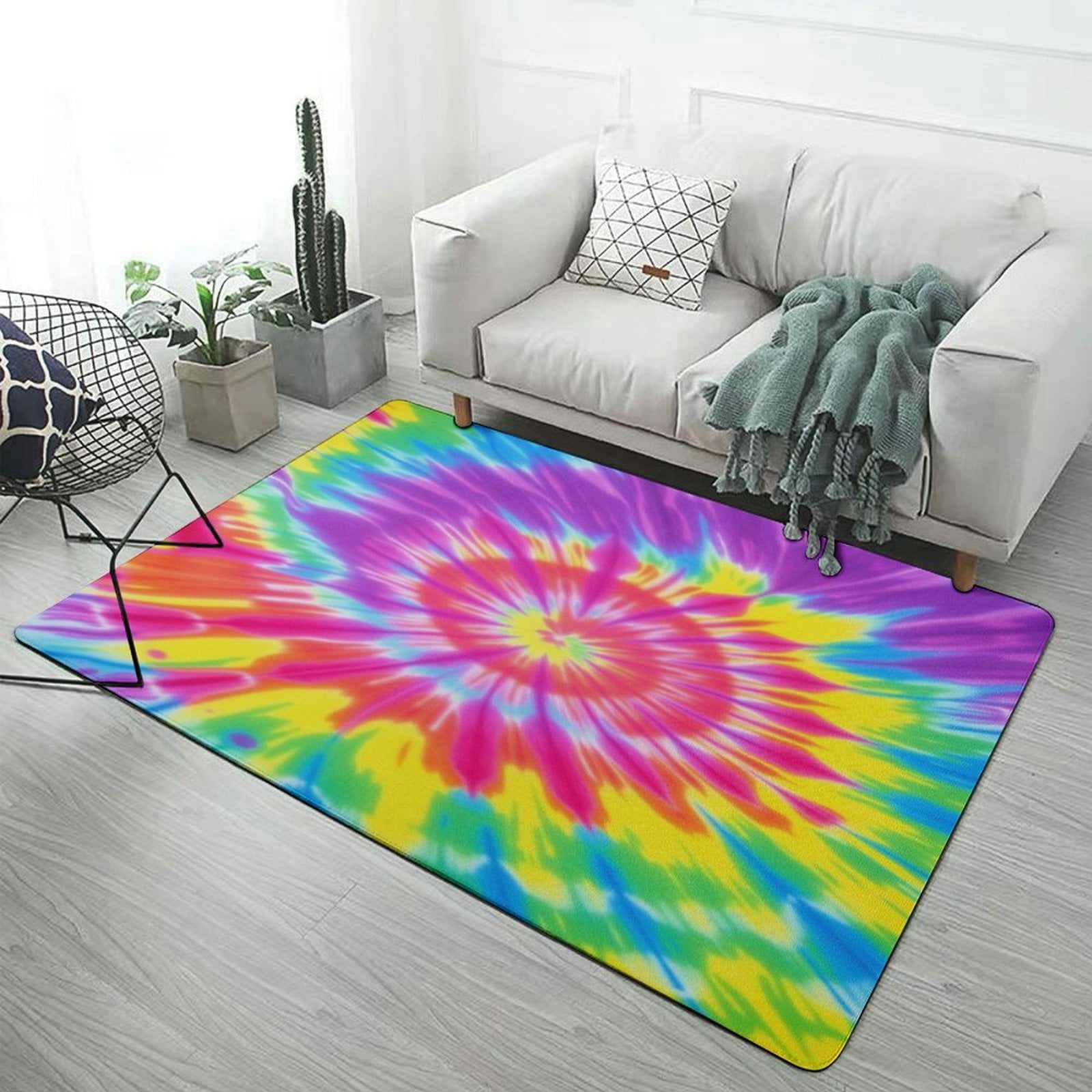 Rainbow Tie Dye Swirl Carpet Large Size Living Room American Style Rugs ...