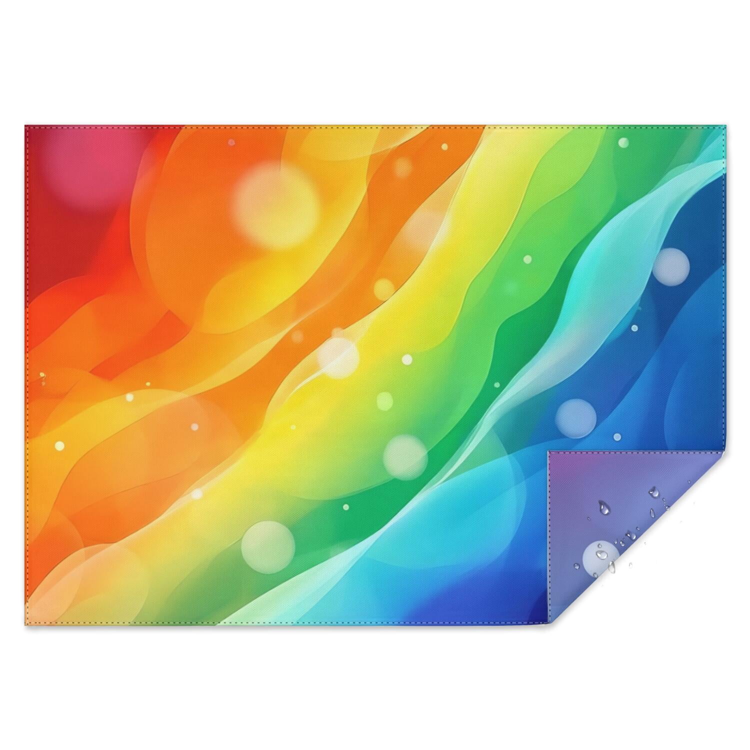 Rainbow Tie Dye Wave Pattern Rectangle Tablecloth 60"x84",Waterproof ...
