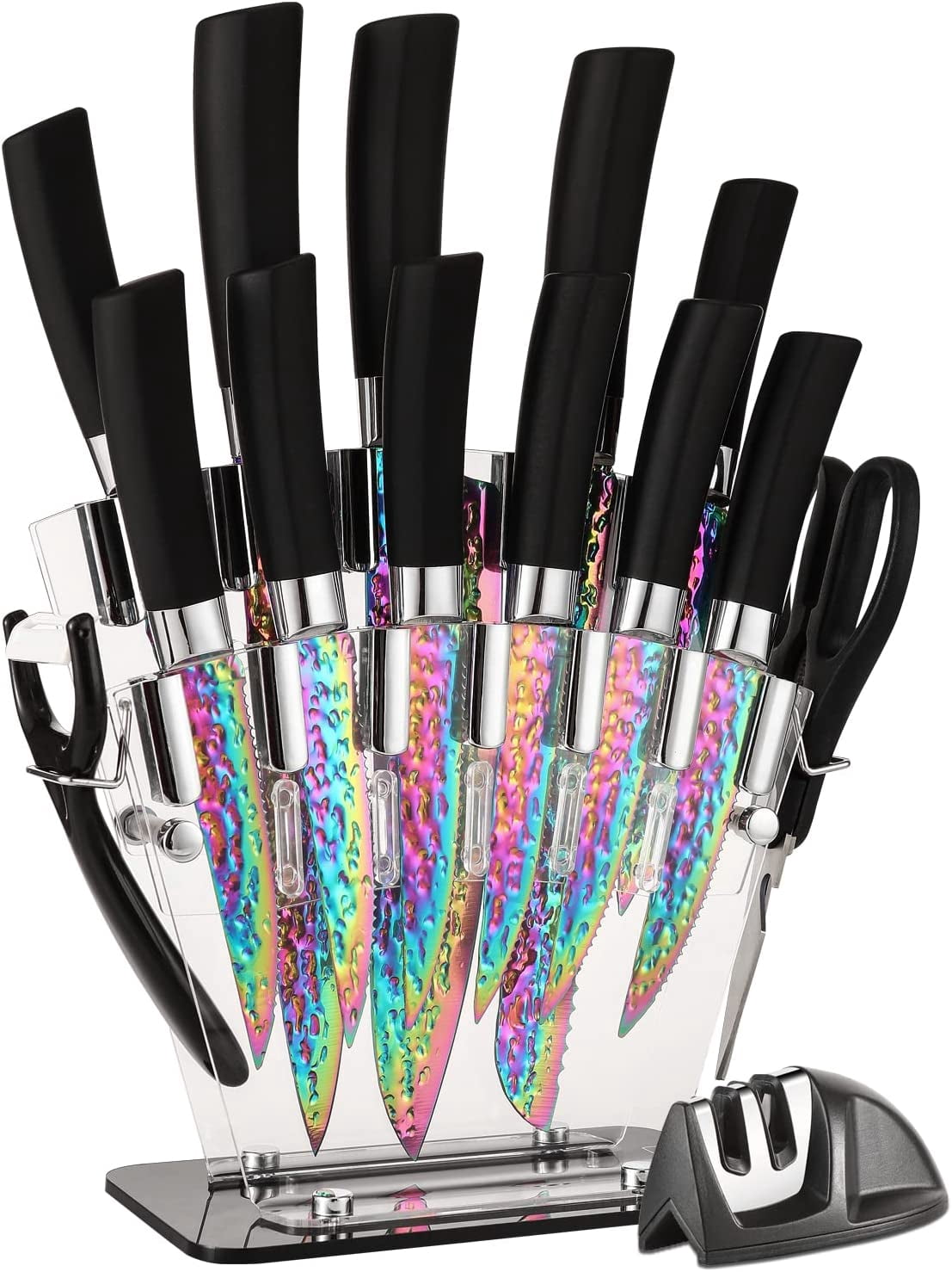 Rainbow Titanium Knife Set, Sharp Stainless Steel Knives Set with ...