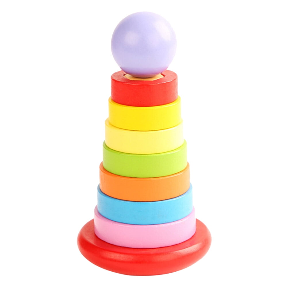 Rainbow Tower Stacking Toy Stacking Building Educational Learning Kids ...