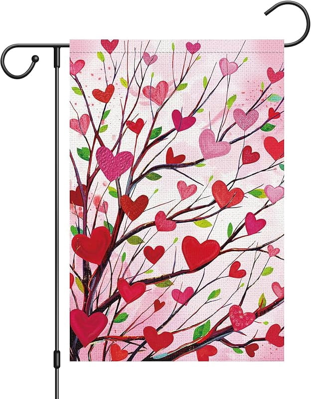 Rainbow Tree Pride Garden Flag Love Heart 12x18 Inches Double Face ...