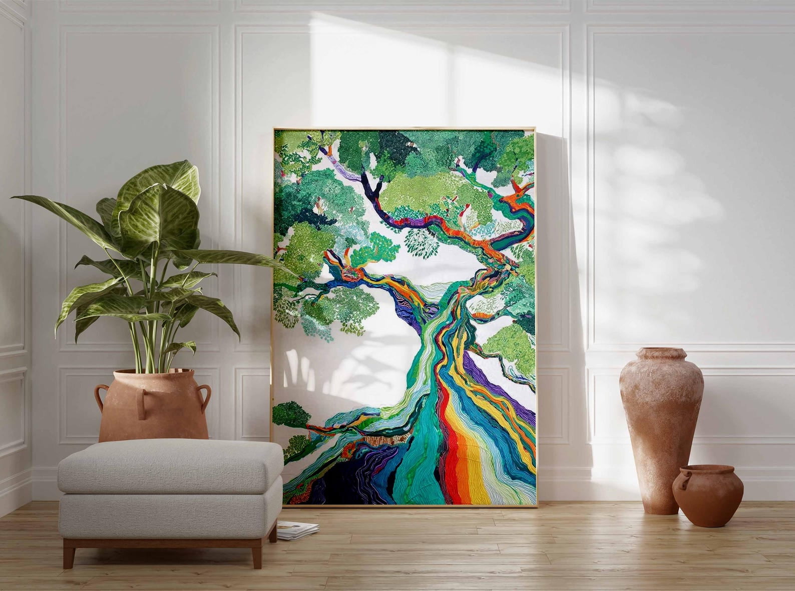 Rainbow Tree Wall Art Print – Colorful Nature Poster, Abstract ...
