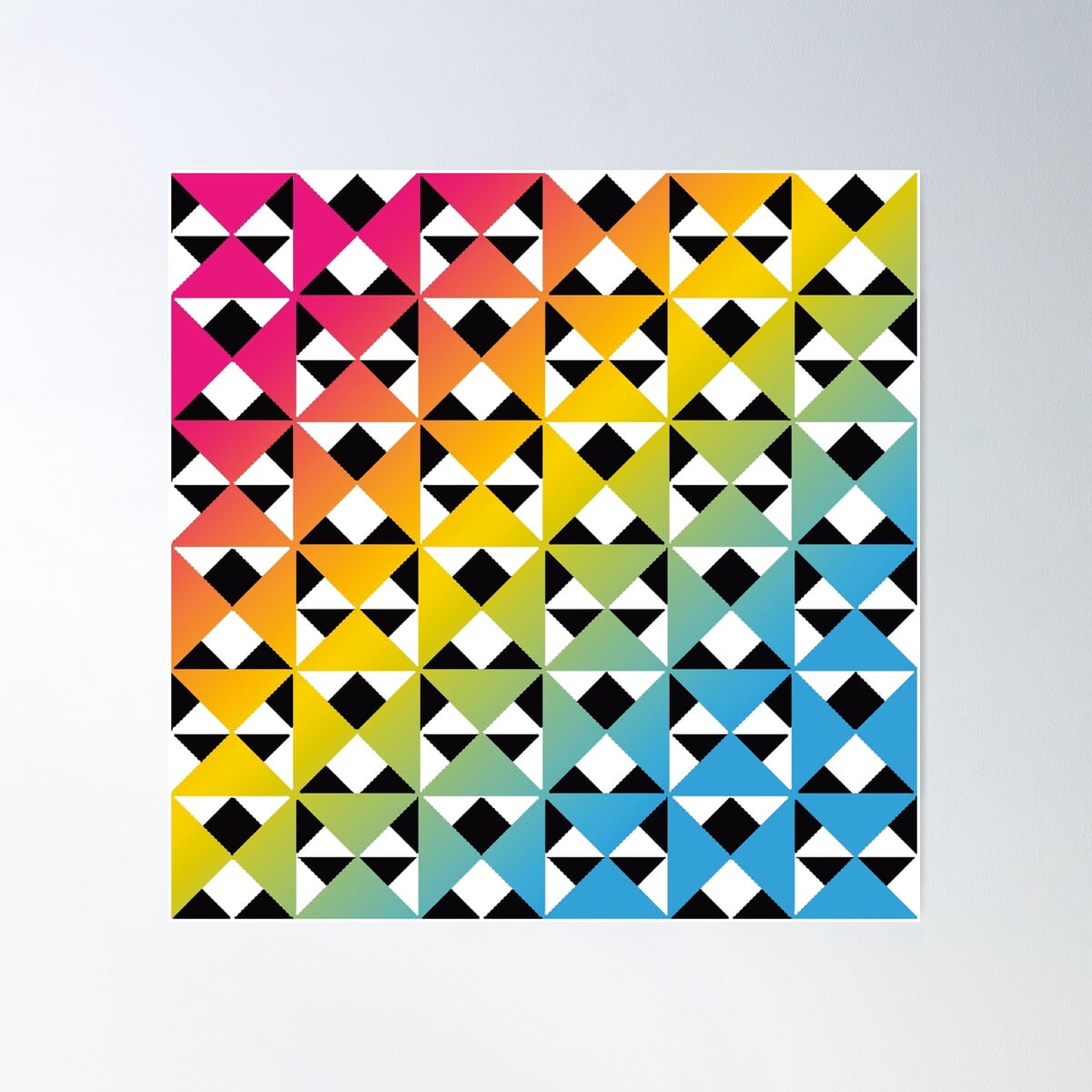 Rainbow Triangle Pattern V4 Poster Wall Art, Modern Wall Decor For ...