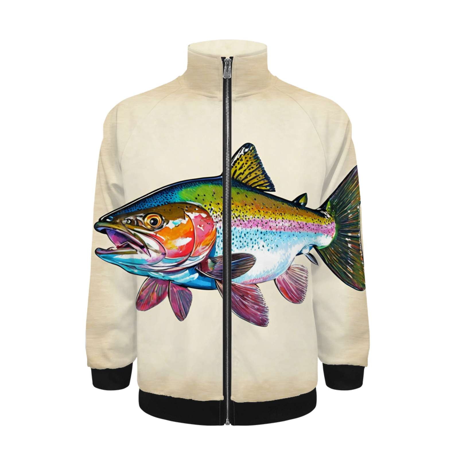 Rainbow Trout Art Print Jacket Men's Street Cool Long Sleeves Coat ...