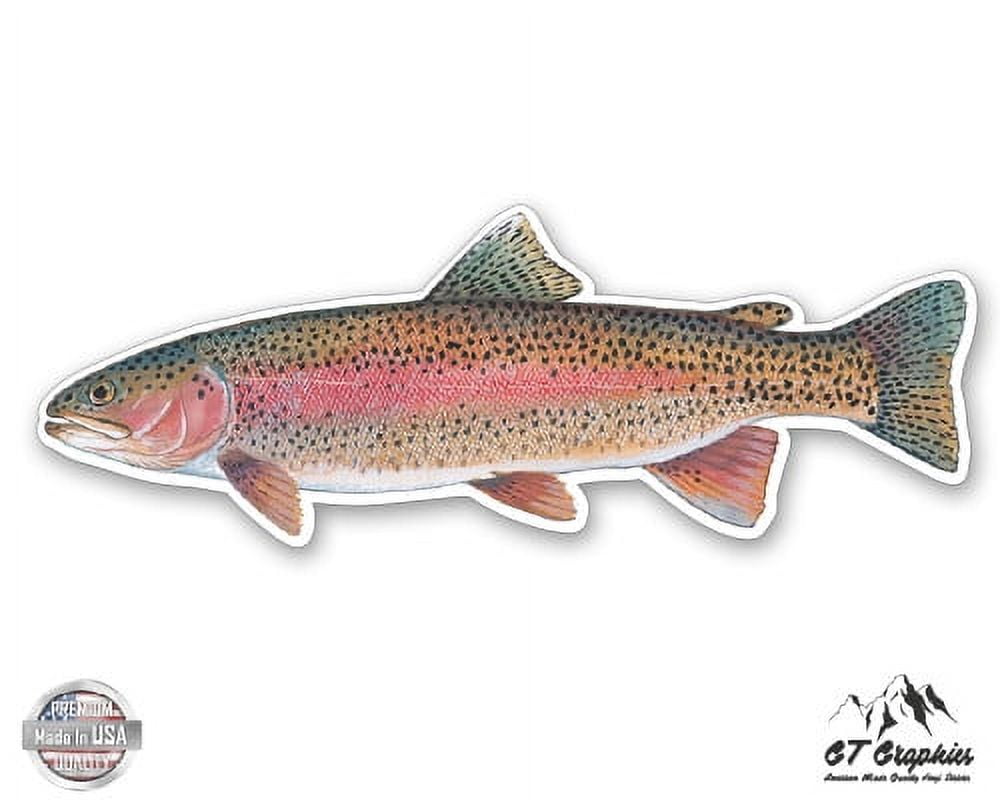 Rainbow Trout Fish - 8" Vinyl Sticker - For Car Laptop I-Pad ...