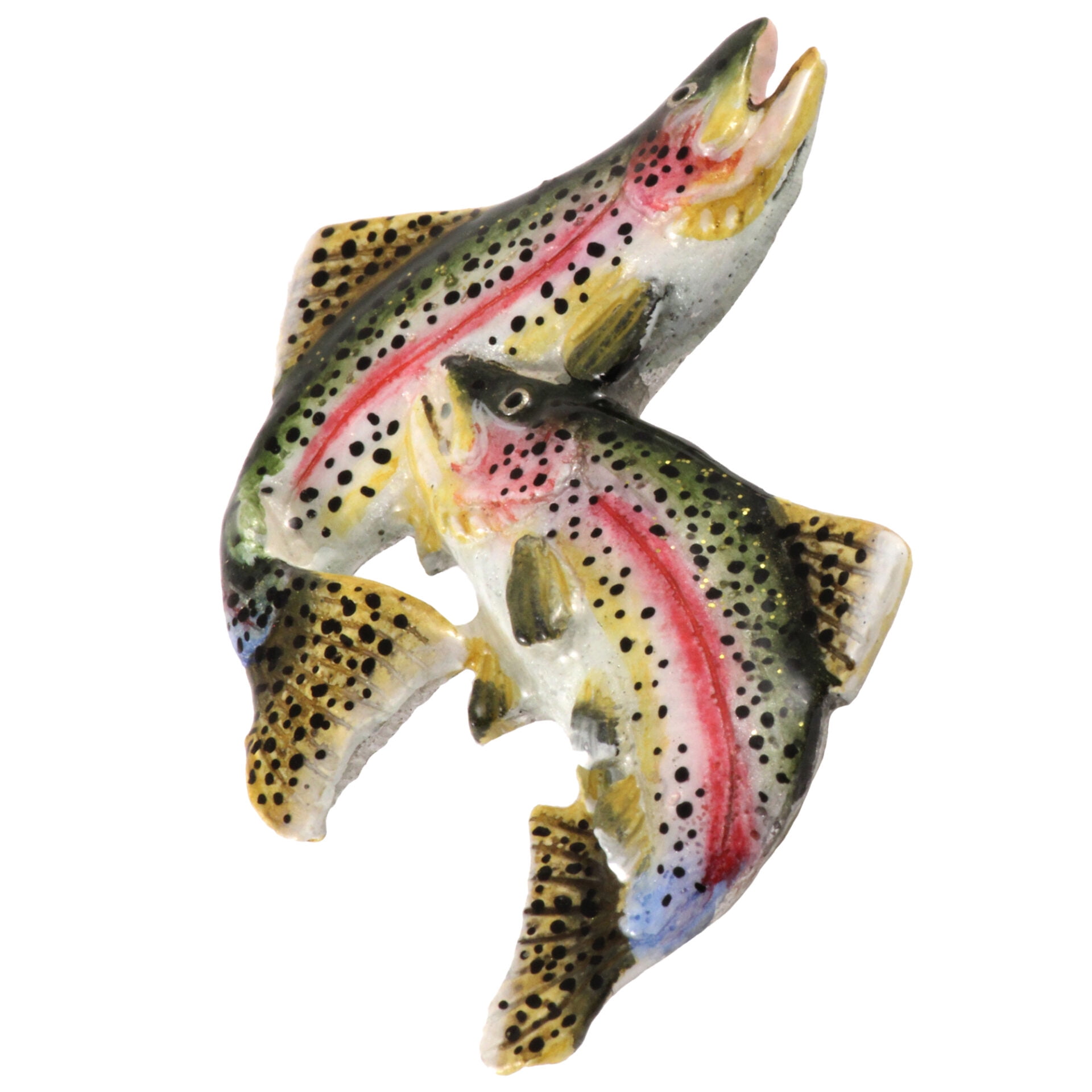 Rainbow Trout, Fish Pin, Pair Leaping, Painted, FP005PR, 2 1/2" Very ...