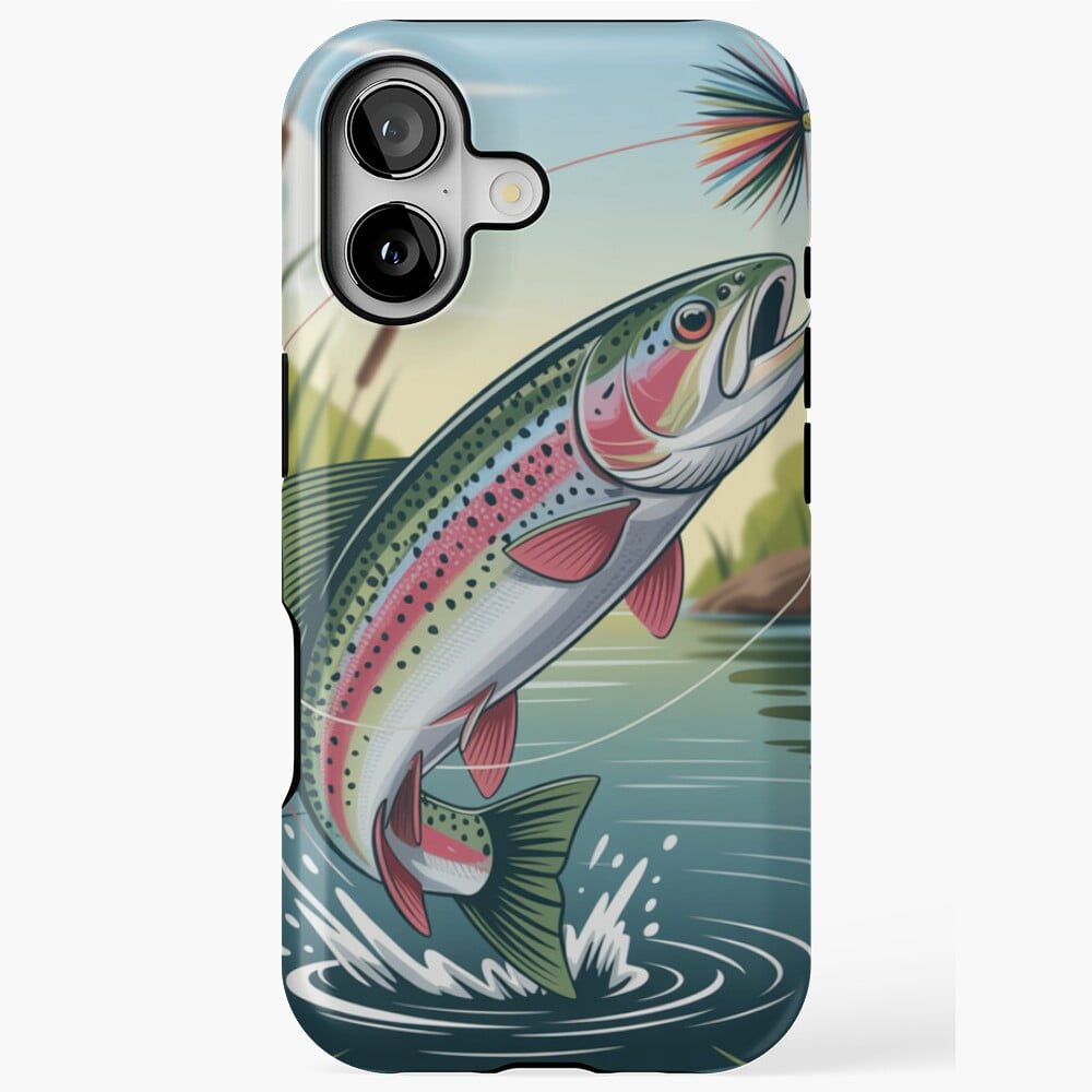 Rainbow Trout Fly Catch Chasing Fly Angler Tough Graphic Phone Case 11 ...