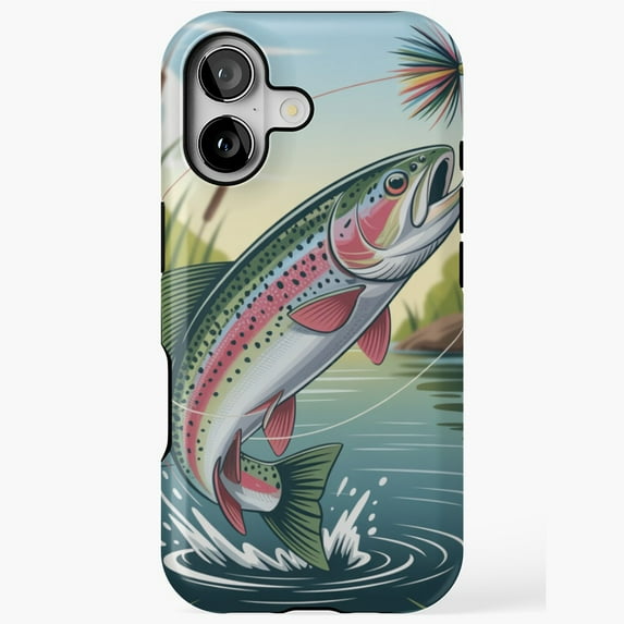 Rainbow Trout Fly Catch Chasing Fly Angler Tough Graphic Phone Case 11 ...