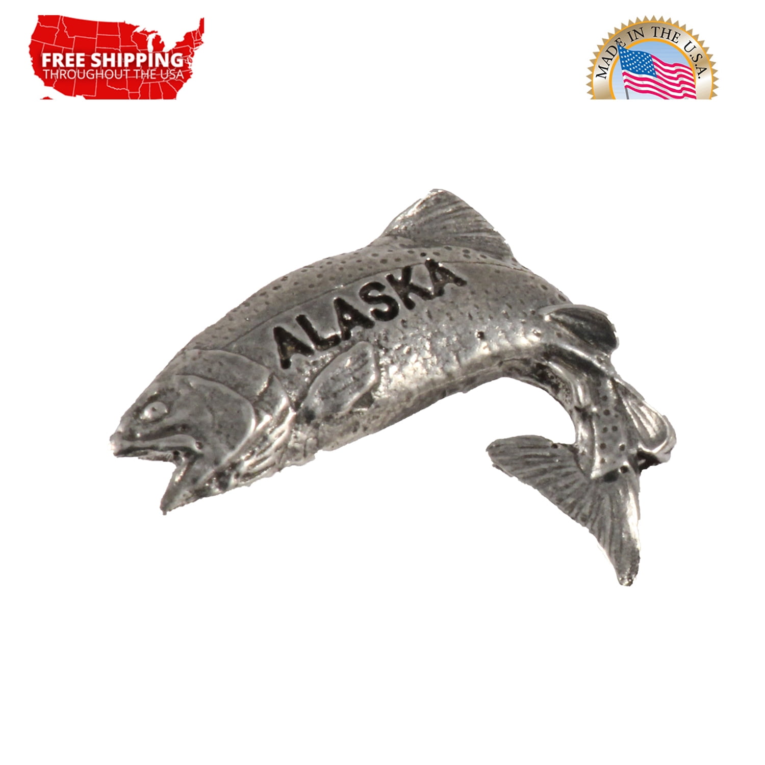 Rainbow Trout Pin, Alaska, Pewter, Metal, Hat, Lapel, Brooch, Pins ...