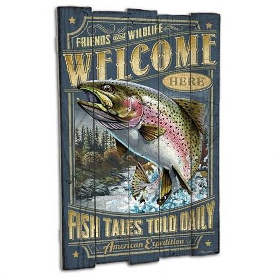 Rainbow Trout Wooden Cabin Sign Wall Decor - Walmart.com