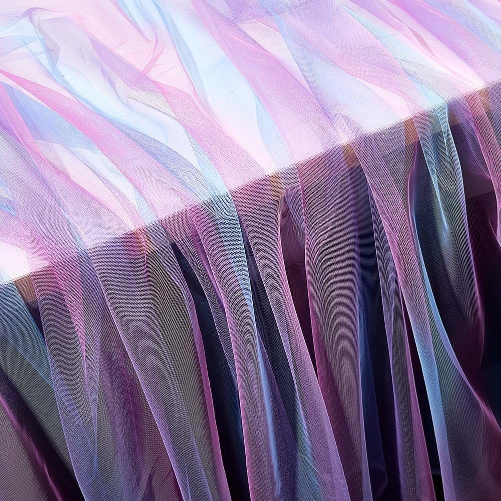Rainbow Tulle Rolls Purple Tulle Mesh Fabric Polyester Rainbow Net ...