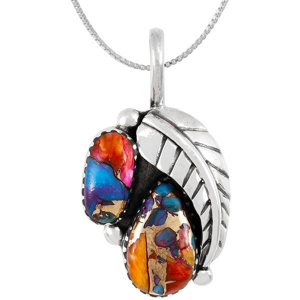 Rainbow Turquoise Jewelry Necklace for Women Sterling Silver 925 ...