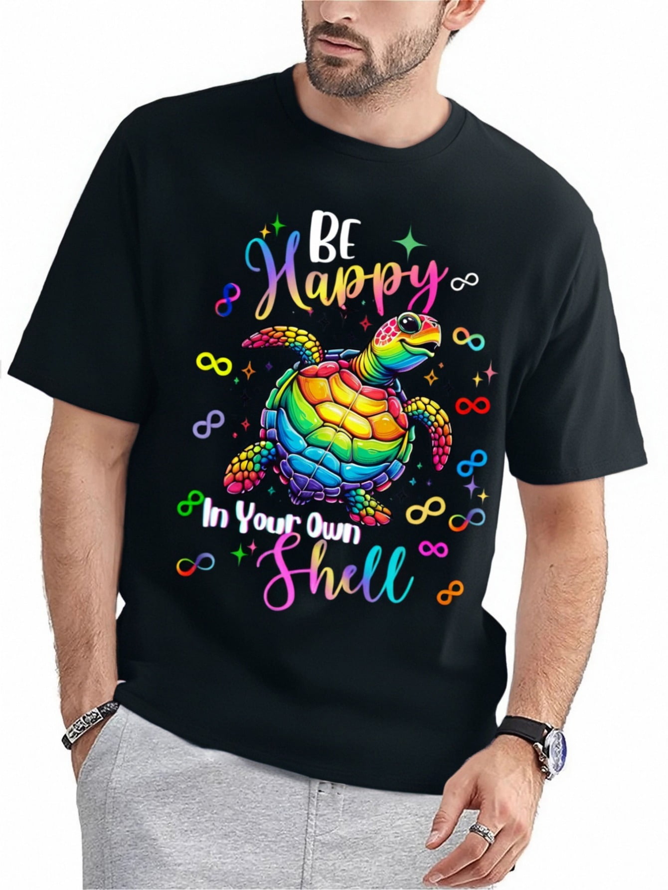 Rainbow Turtle Be Happy In Your Own Shell Autism Awareness T ...
