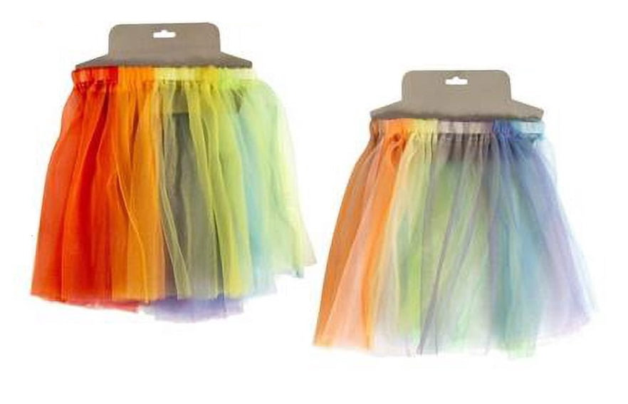 Rainbow Tutu Set, XM Stretch Waist 2 Pack Assorted Colors Girls Play ...