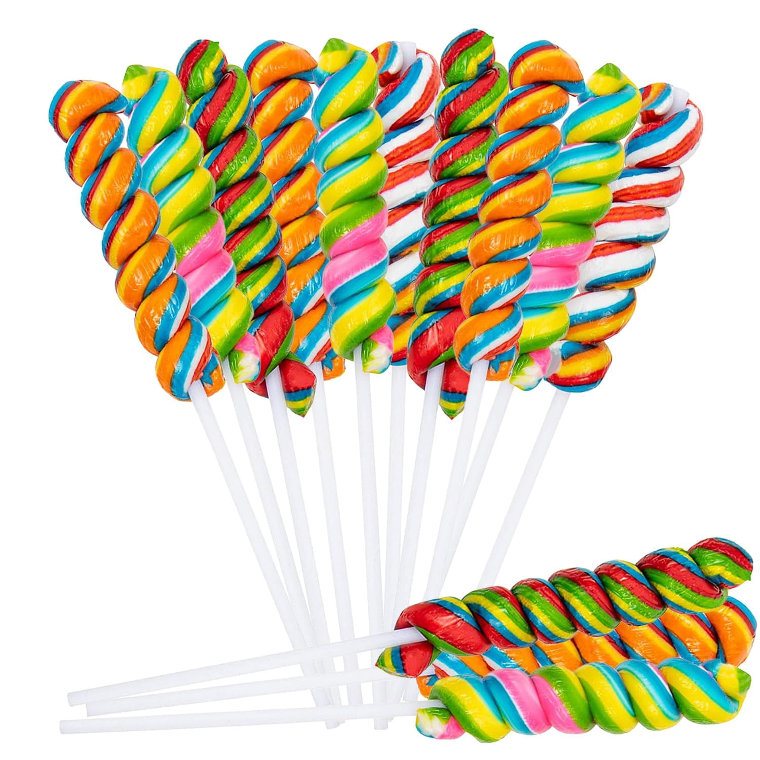 Rainbow Twisty Pops, 40 KEF28 Pack | Individually Wrapped Swirl ...