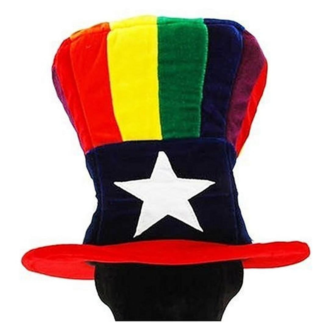 Patriotic Rainbow Uncle Sam Velvet Adult Costume Hat - Walmart.com