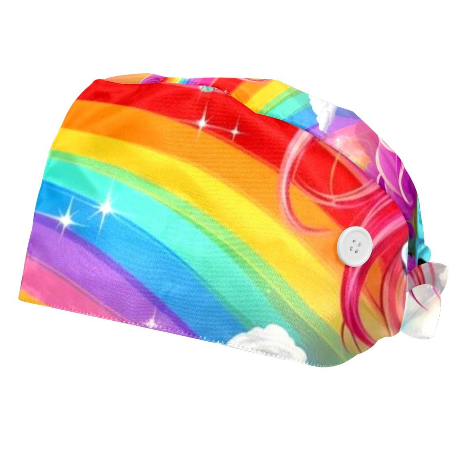 Rainbow Unicorn Adjustable Working Caps, Working Caps for Women Men,2 ...