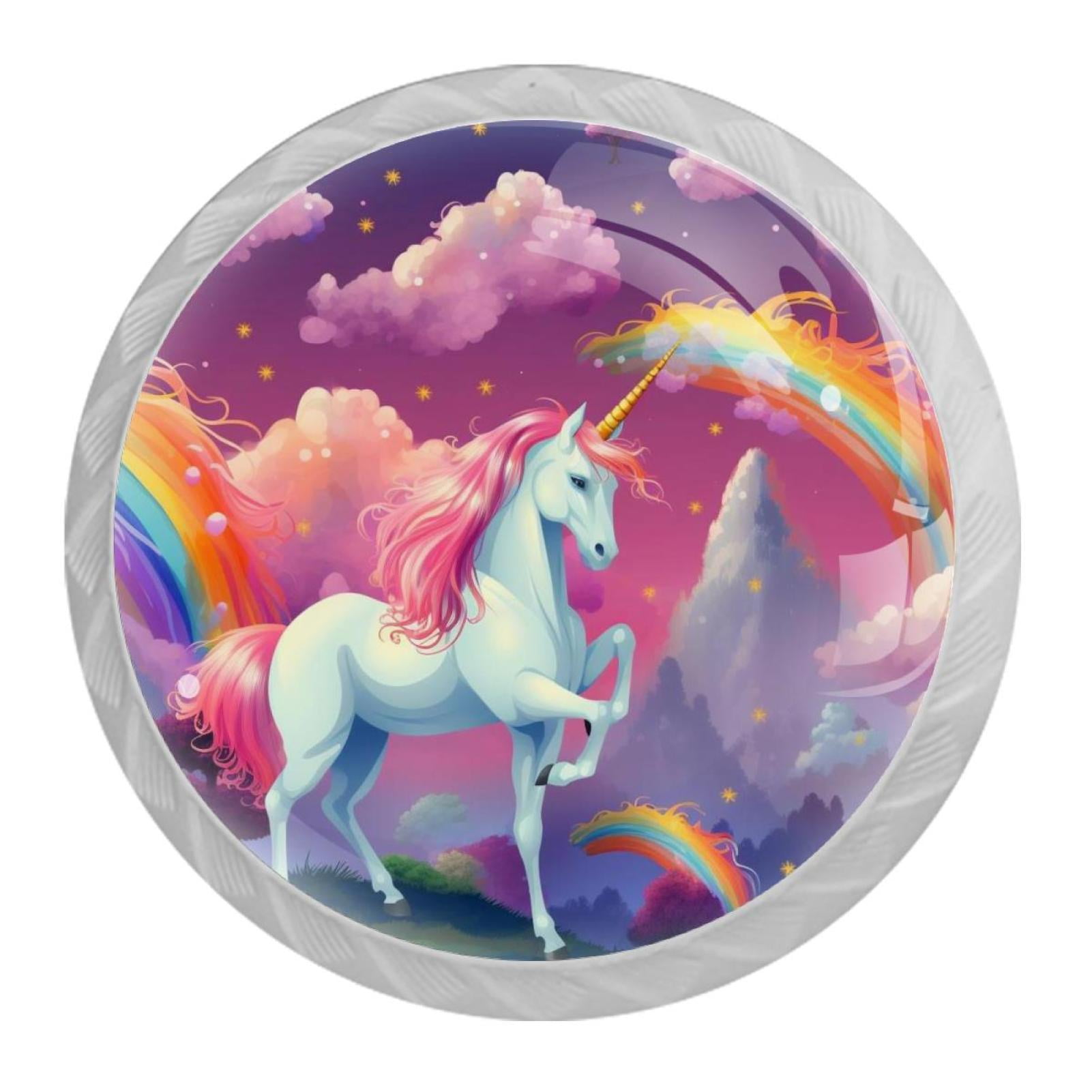 Rainbow Unicorn Clouds Drawer Knobs, 4 Piece Set Decorative Kitchen ...