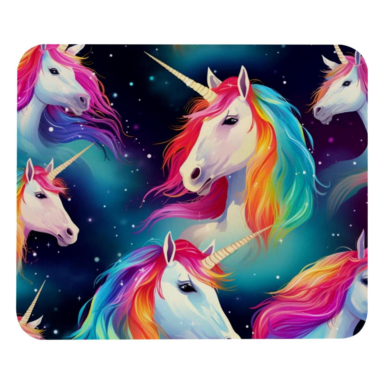 Rainbow Unicorn Computer Mouse Pad,Rubber Mouse Mat for Gaming, Office ...