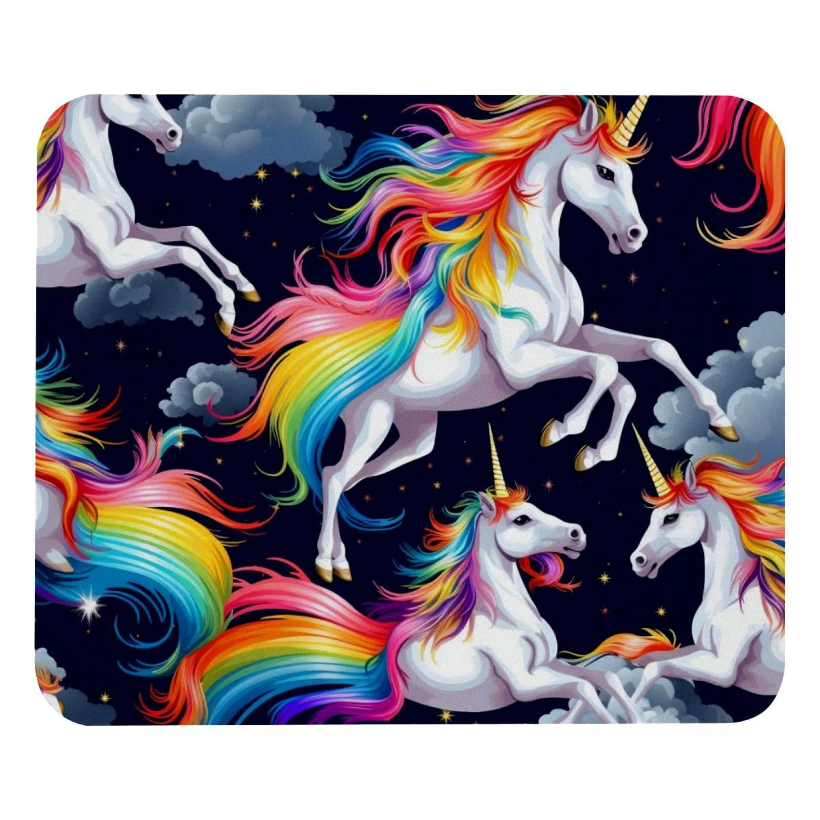 Rainbow Unicorn Computer Mouse Pad,Rubber Mouse Mat for Gaming, Office ...
