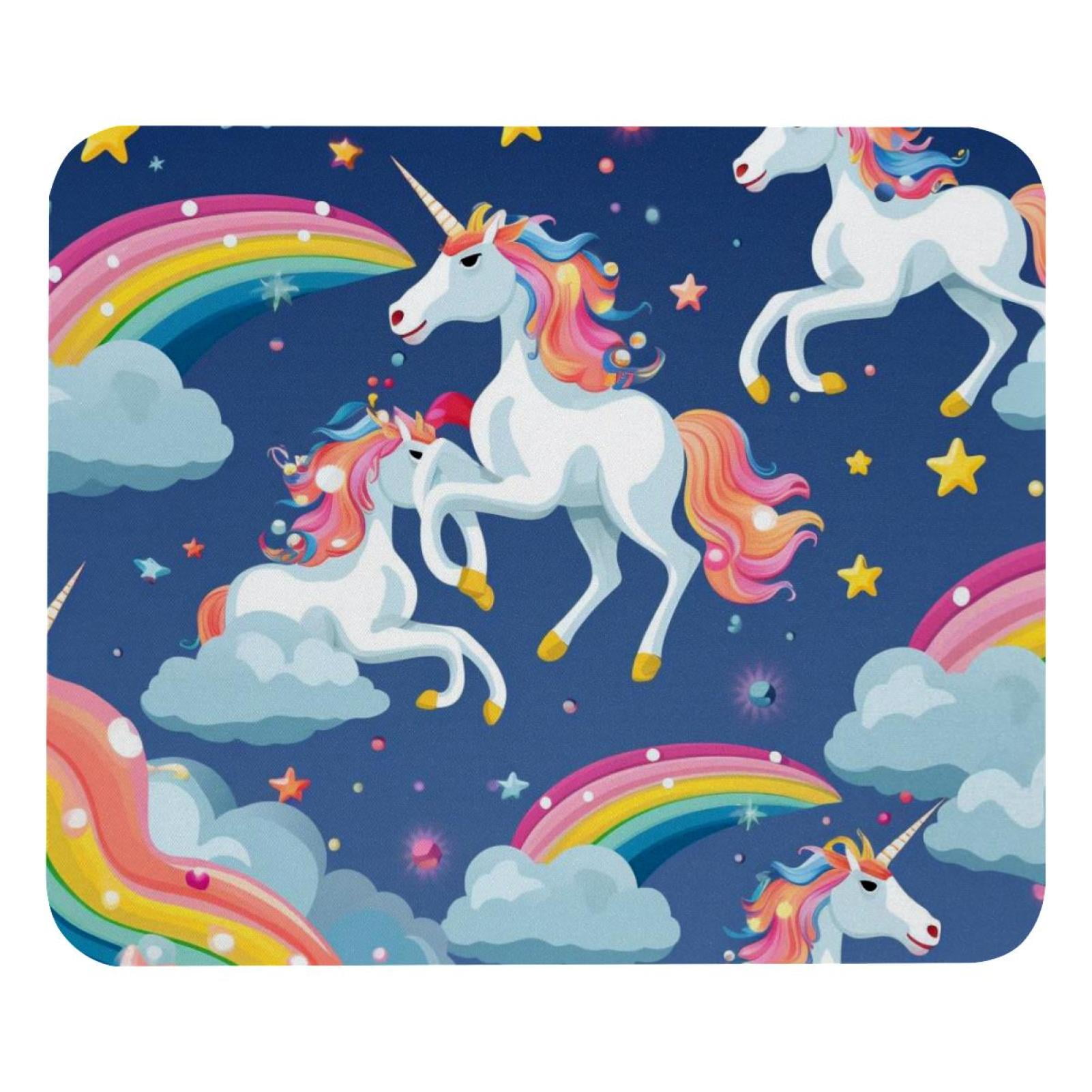 Rainbow Unicorn Computer Mouse Pad,Rubber Mouse Mat for Gaming, Office ...