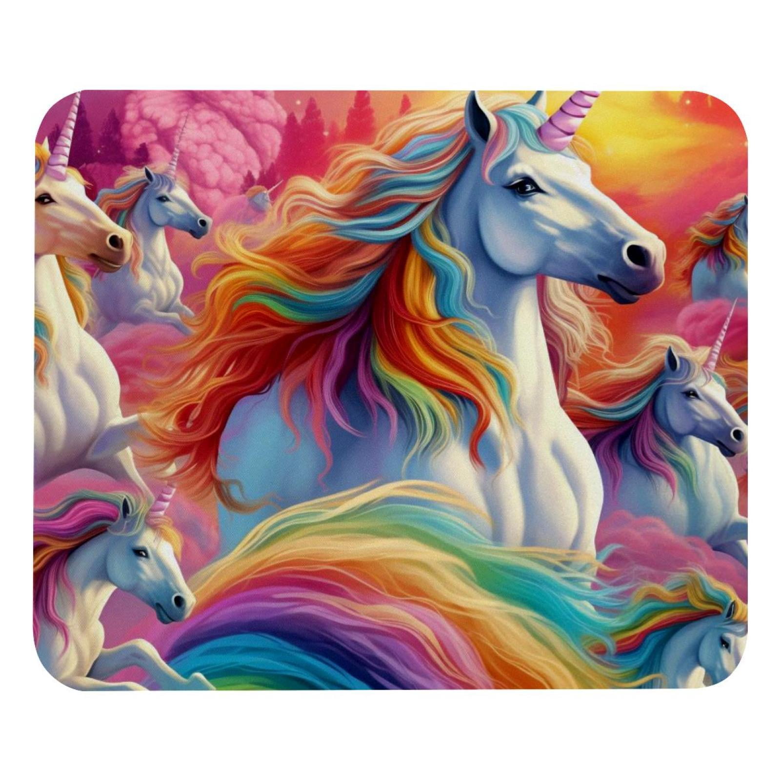 Rainbow Unicorn Computer Mouse Pad,Rubber Mouse Mat for Gaming, Office ...