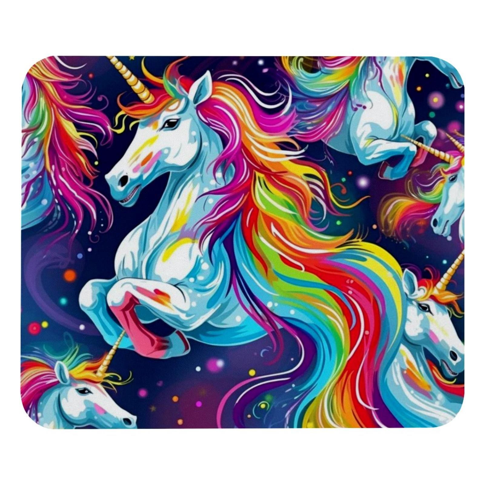 Rainbow Unicorn Computer Mouse Pad,Rubber Mouse Mat for Gaming, Office ...