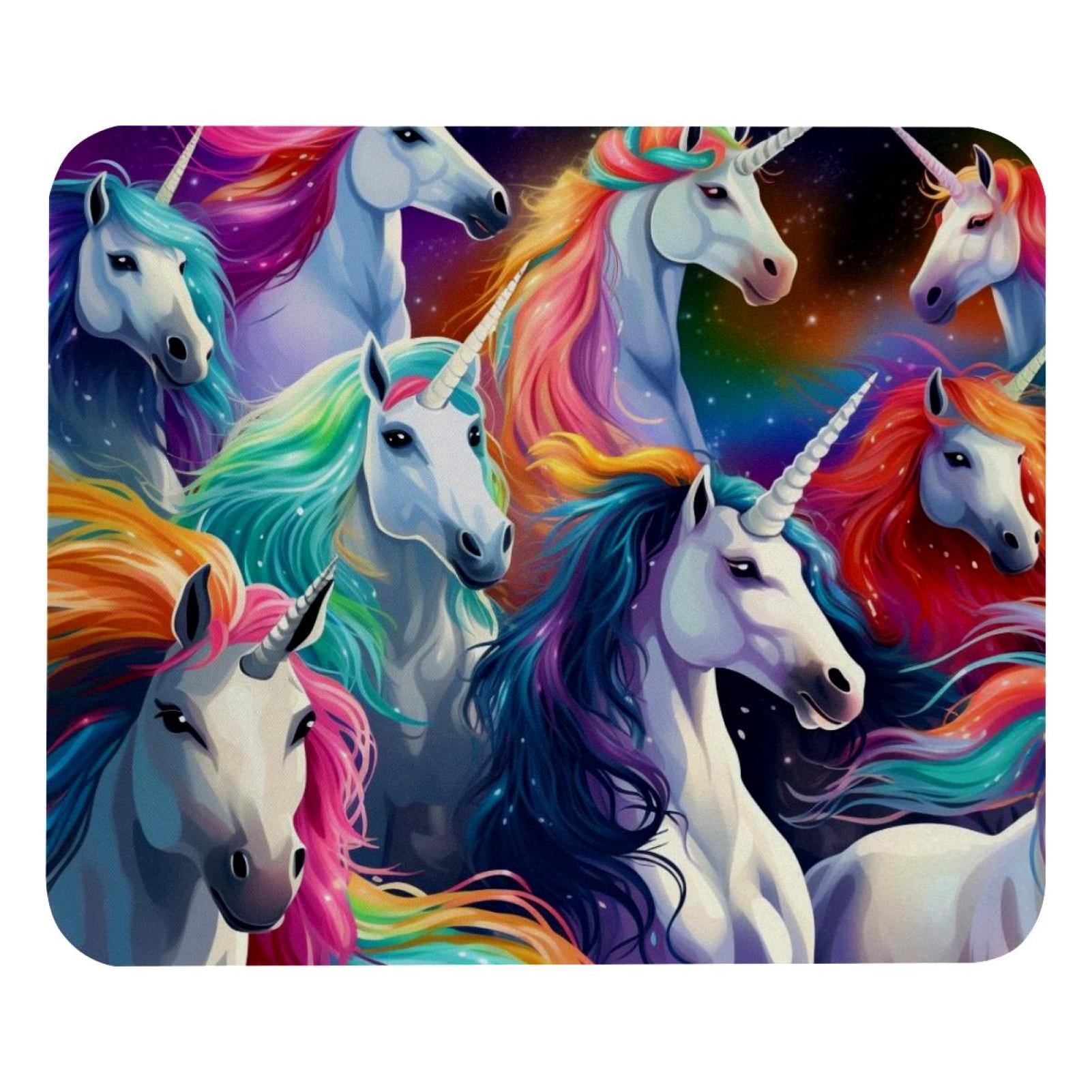 Rainbow Unicorn Computer Mouse Pad,Rubber Mouse Mat for Gaming, Office ...