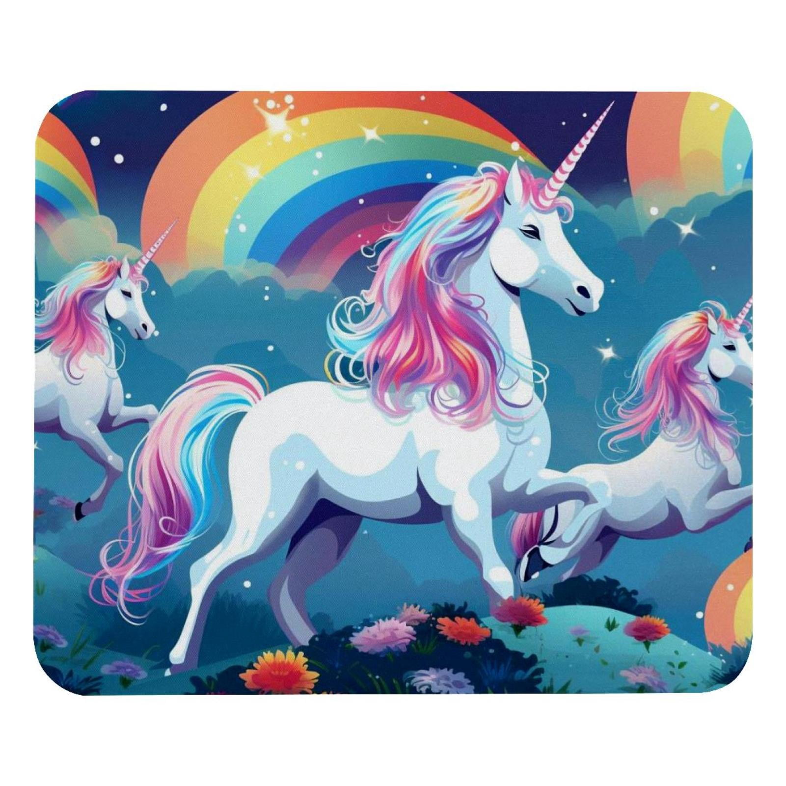 Rainbow Unicorn Computer Mouse Pad,Rubber Mouse Mat for Gaming, Office ...